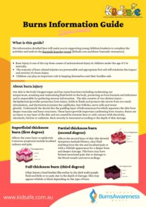 Burns Information Guide | kidsafe Australia
